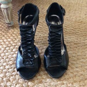 Pierre Dumas | Shoes | Pierre Dumas Black Heels With Ruffle | Poshmark